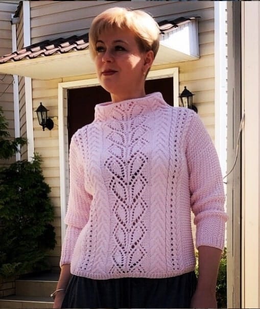 Band Collar Pullover - Free Knitting Patterns
